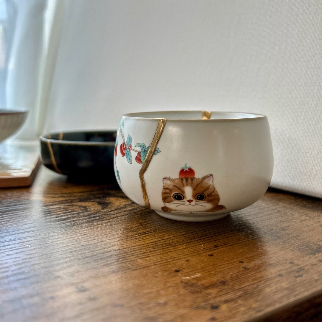 Kintsugi Silly Cat Small Bowl - Etsy