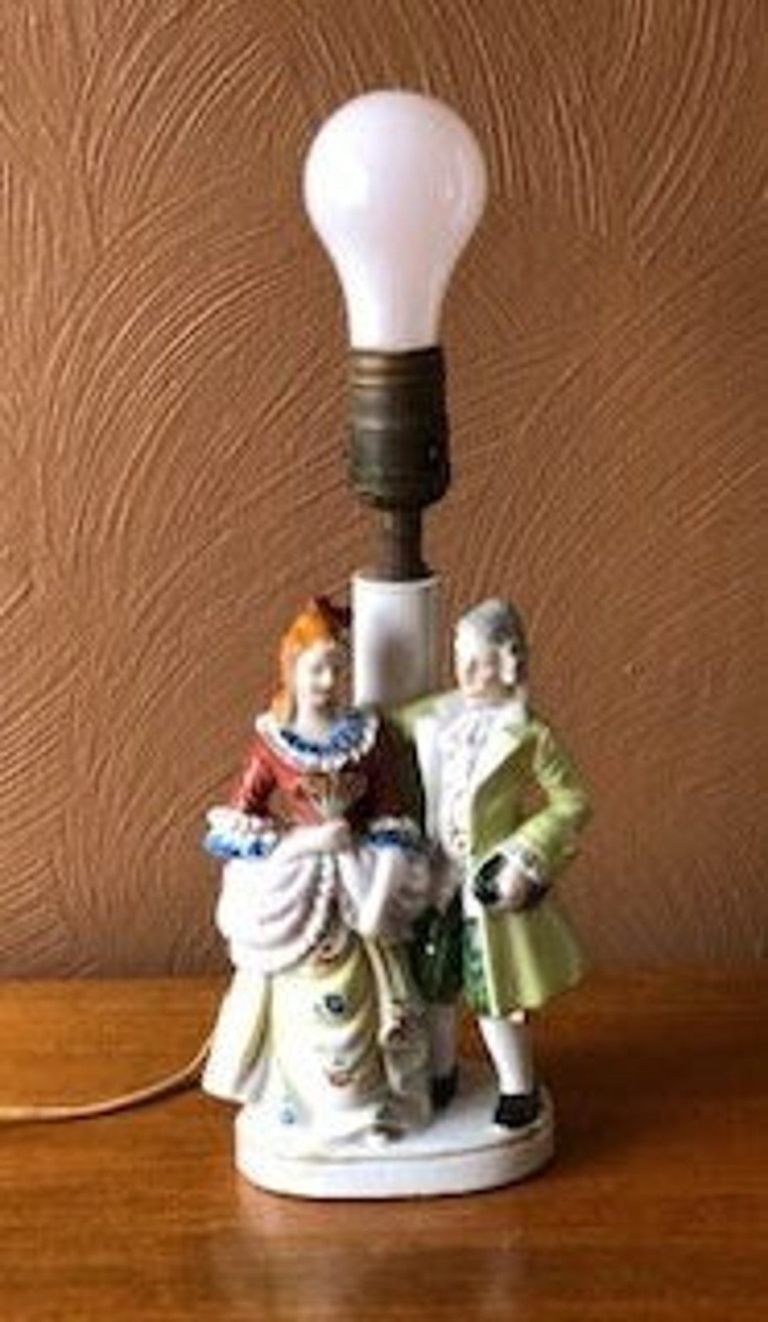 1960s Victorian Style Hand-painted, Gold Trimmed Figural Porcelain ...
