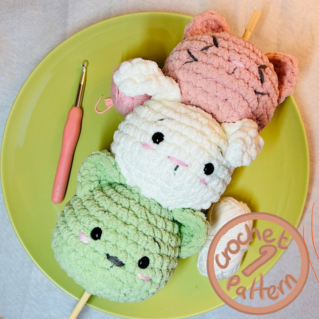 Crochet Tricolor Dango PATTERN - Etsy