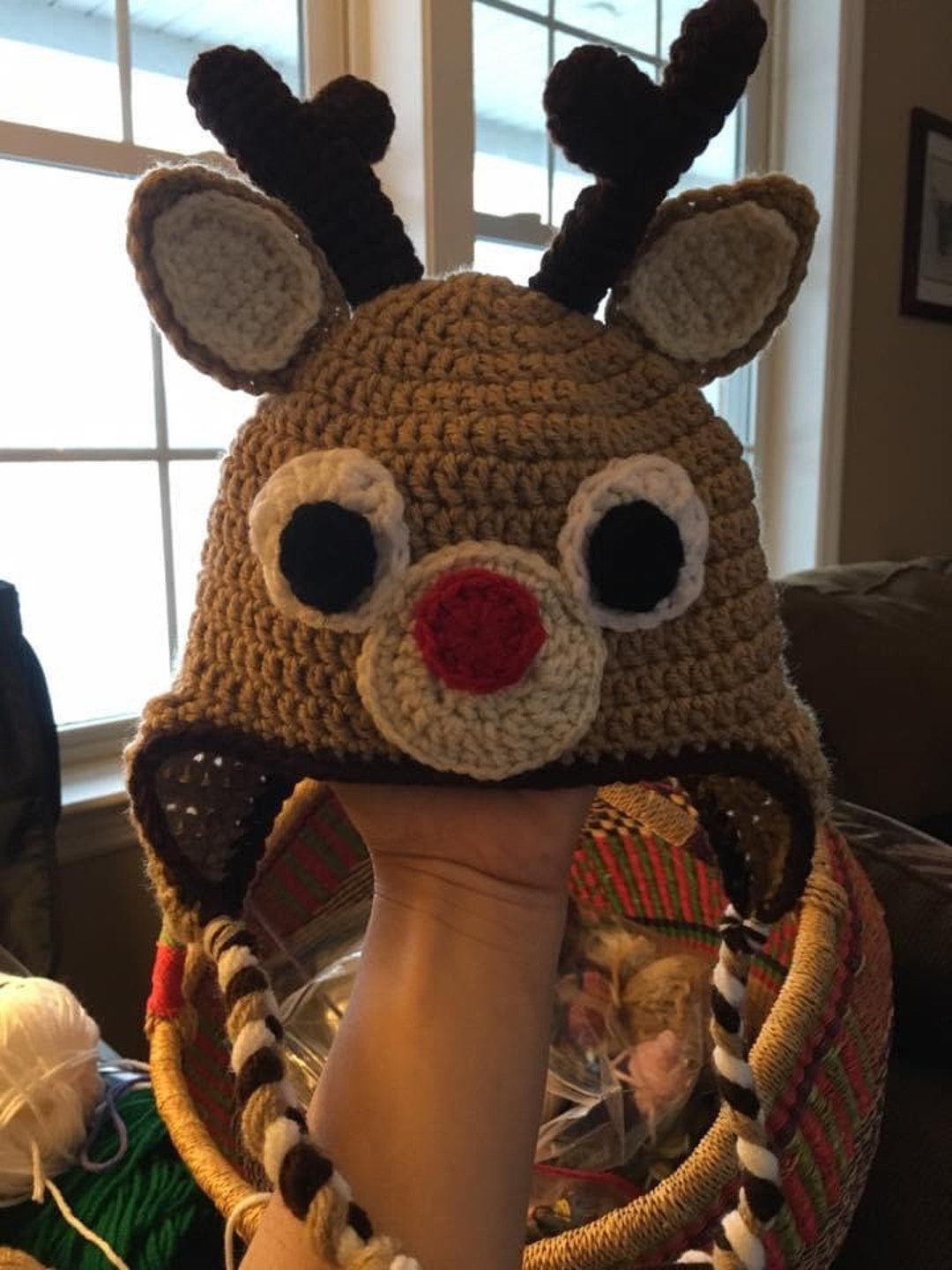 Crocheted Rudolph Hat - Etsy