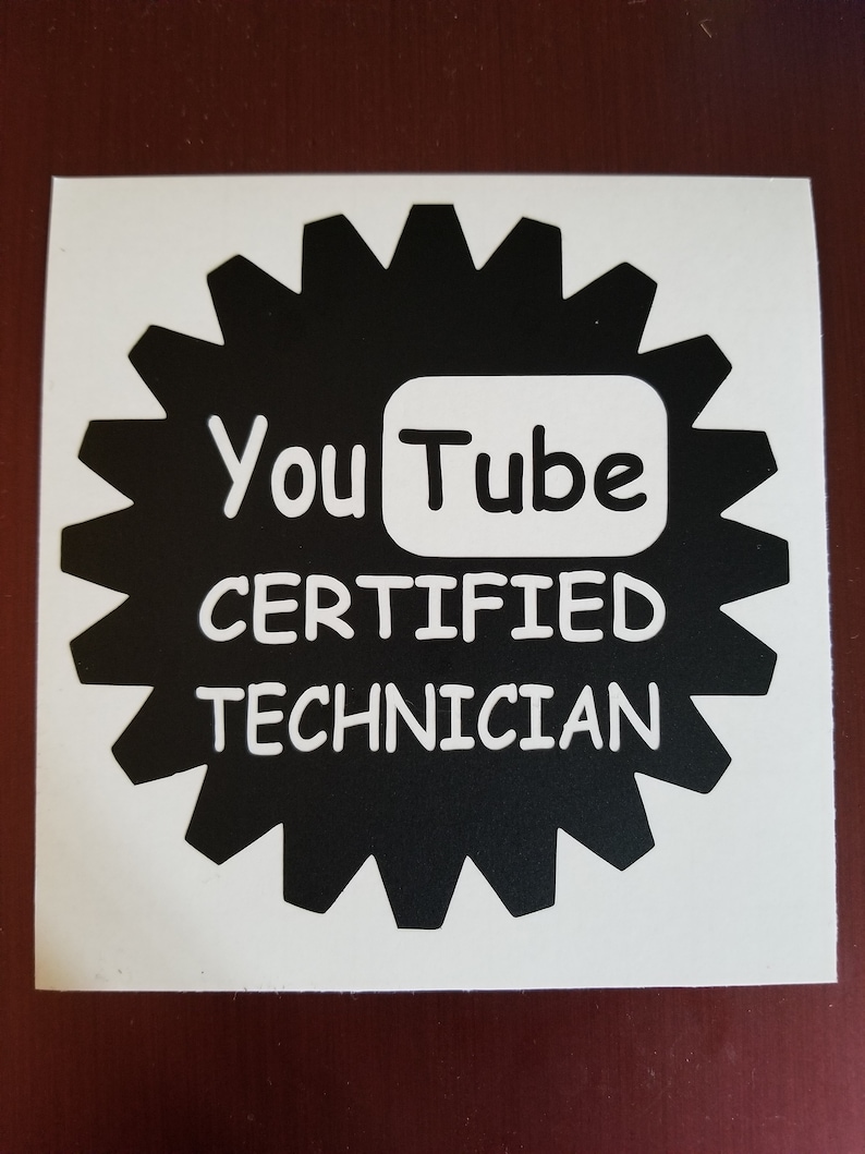 Youtube Certified Technician Decal - Etsy