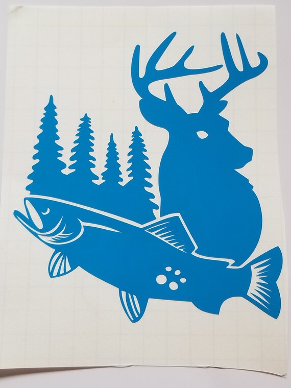 Buck Fish Woods Vinyl Decal | Etsy