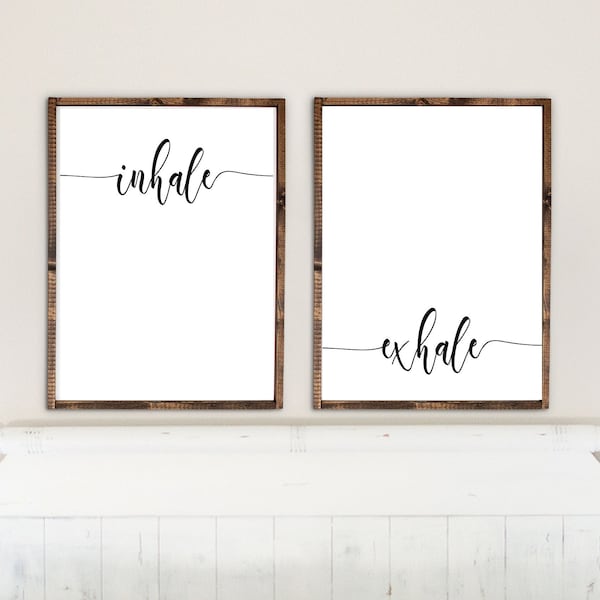 Inhale Exhale Signs - Etsy