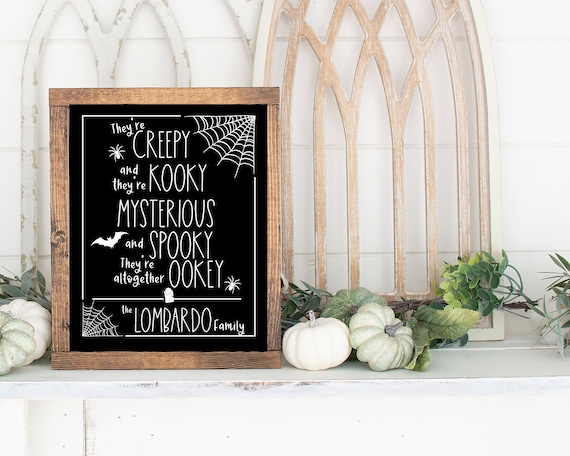 Personalized Addams Family Sign Addams Family Wall Art - Etsy