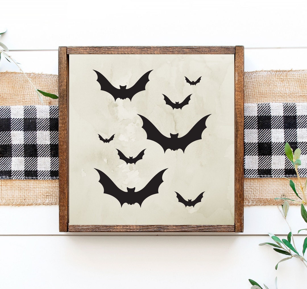 Halloween Printable Wall Art, Bat Printable, Farmhouse Halloween Sign ...