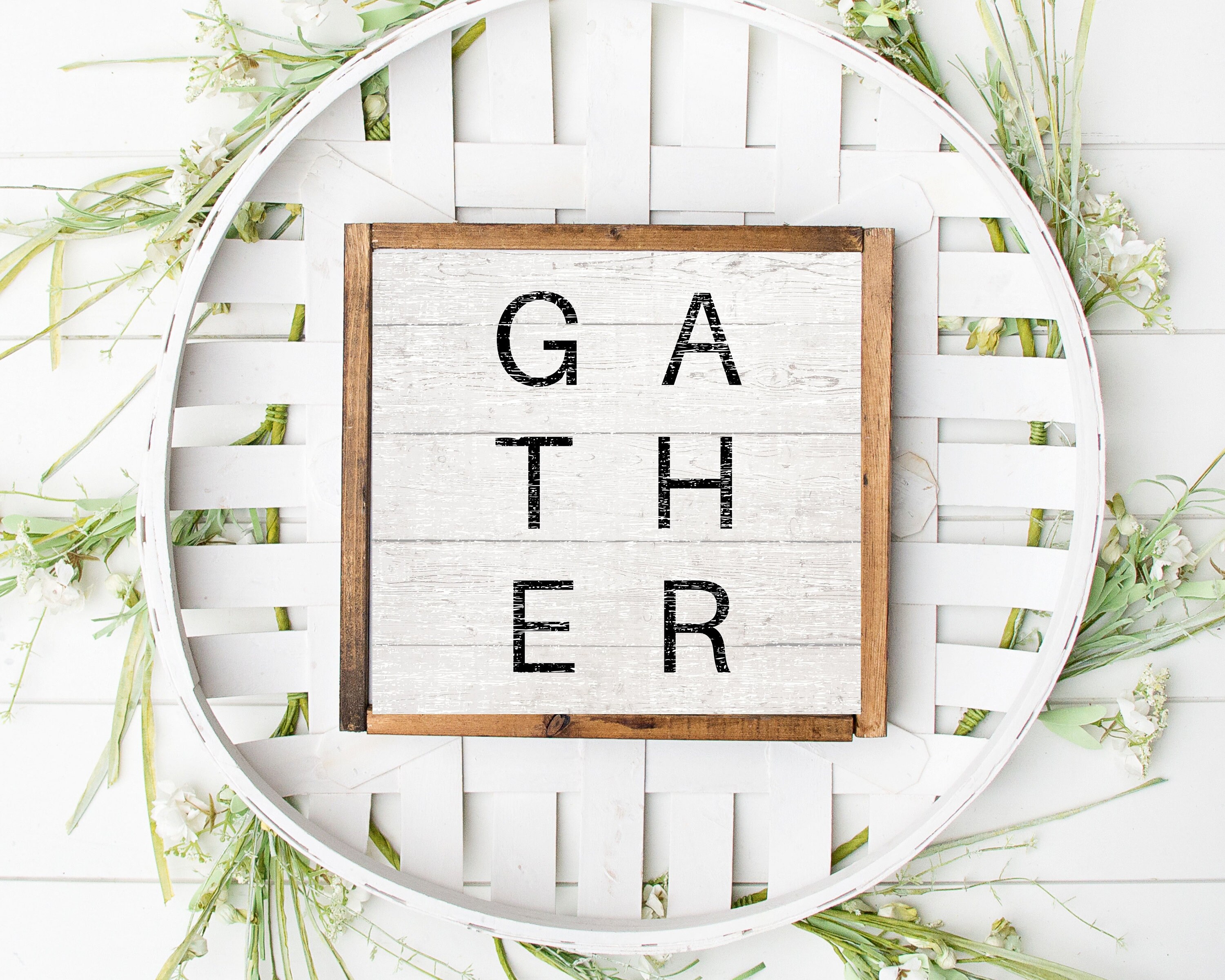 Fall Print, Gather Sign Printable, Thanksgiving Sign Printable ...