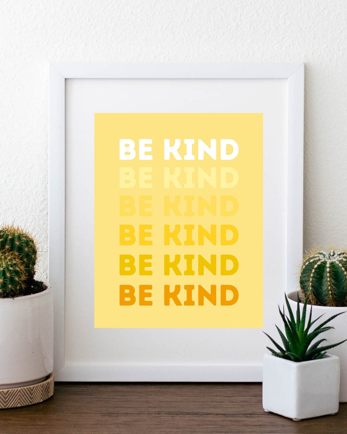 Printable, Digital Print, Be Kind Yellow Printable Wall Art Decor ...