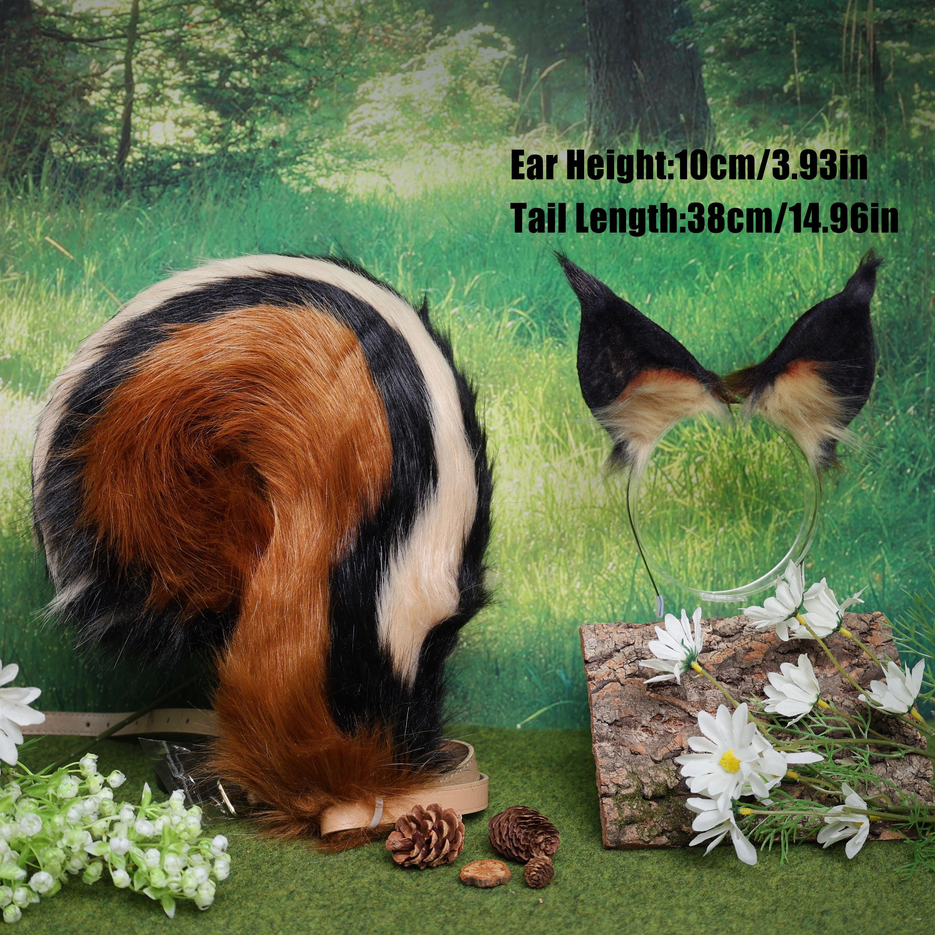 Handmade Faux Fur-tamias Sibiricus Fluffy Ears and Tail-animal Cosplay ...