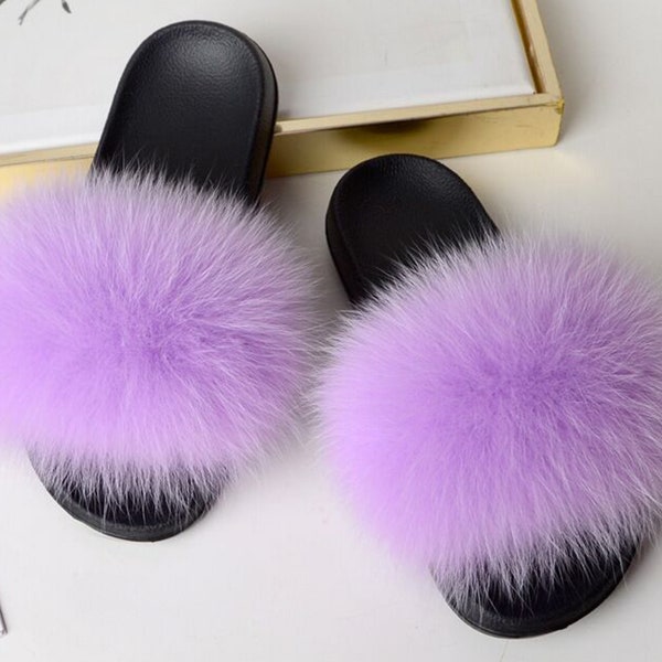 Fur Slides - Etsy