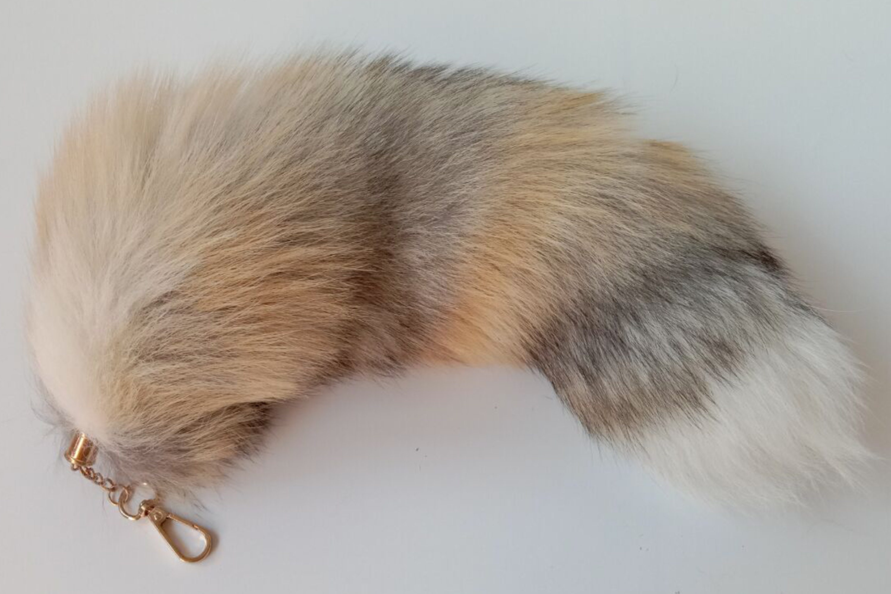 Brown Fox Tail Keychain Real Fur Keychain Real Fox Fur Tail - Etsy