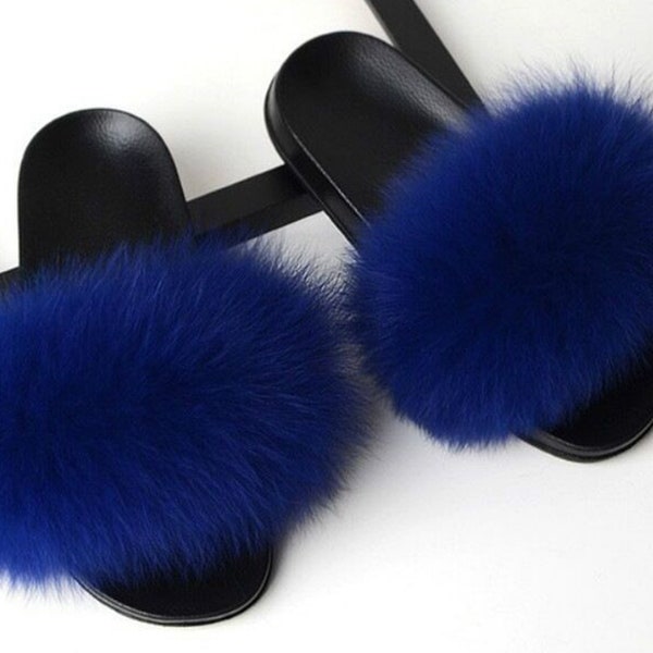 Fur Slides - Etsy
