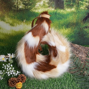 Custom Handcrafted Dog Plush Ears Tail Set Pet Costume Accessories for ...