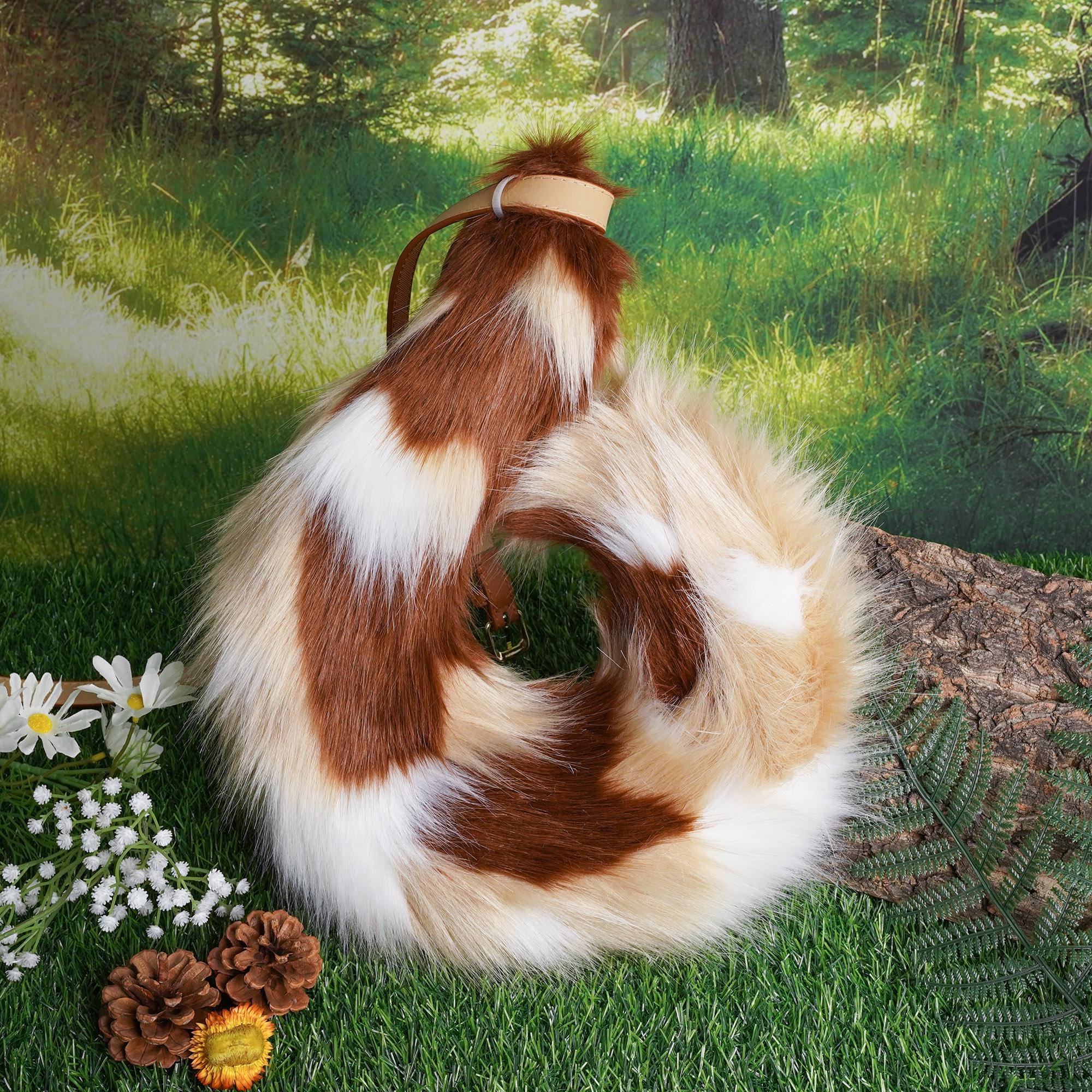Custom Handcrafted Dog Plush Ears Tail Set Pet Costume Accessories for ...