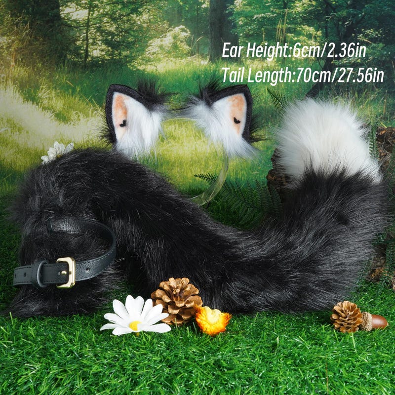 Cat Ears and Tail Costume - Etsy