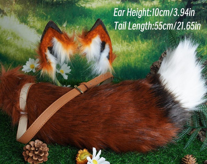 Fox Costume Fox Ears and Tail Wolf Costume Wolf Ears and Tail Animal ...