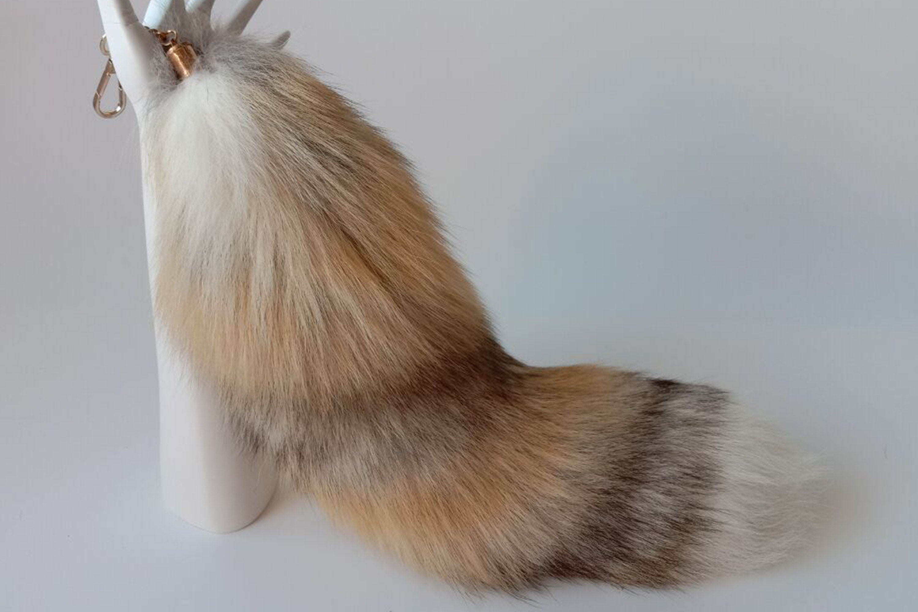 Brown Fox Tail Keychain Real Fur Keychain Real Fox Fur Tail - Etsy