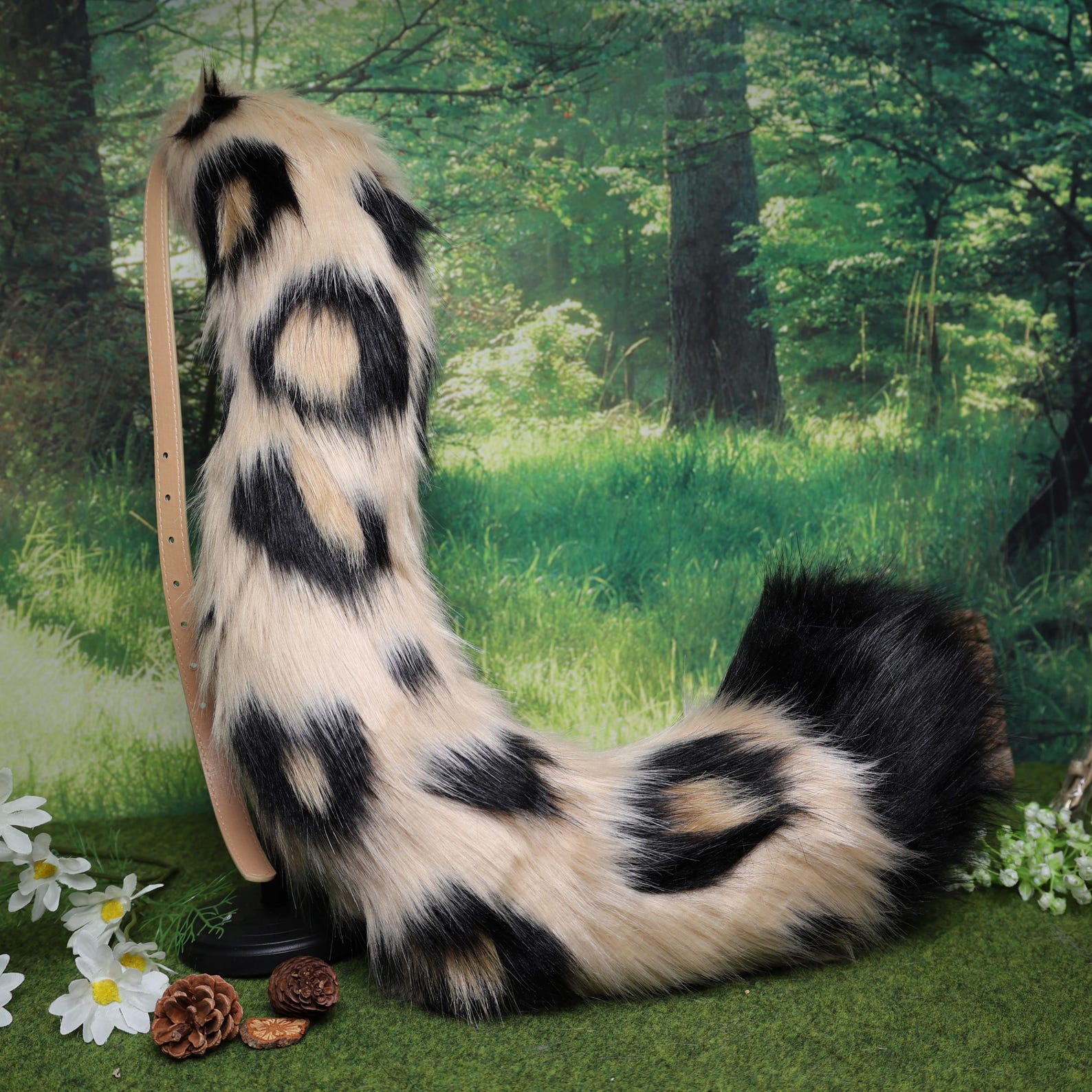 Handmade Faux Fur Leopard Ears and Tail Set for Cosplay Halloween ...