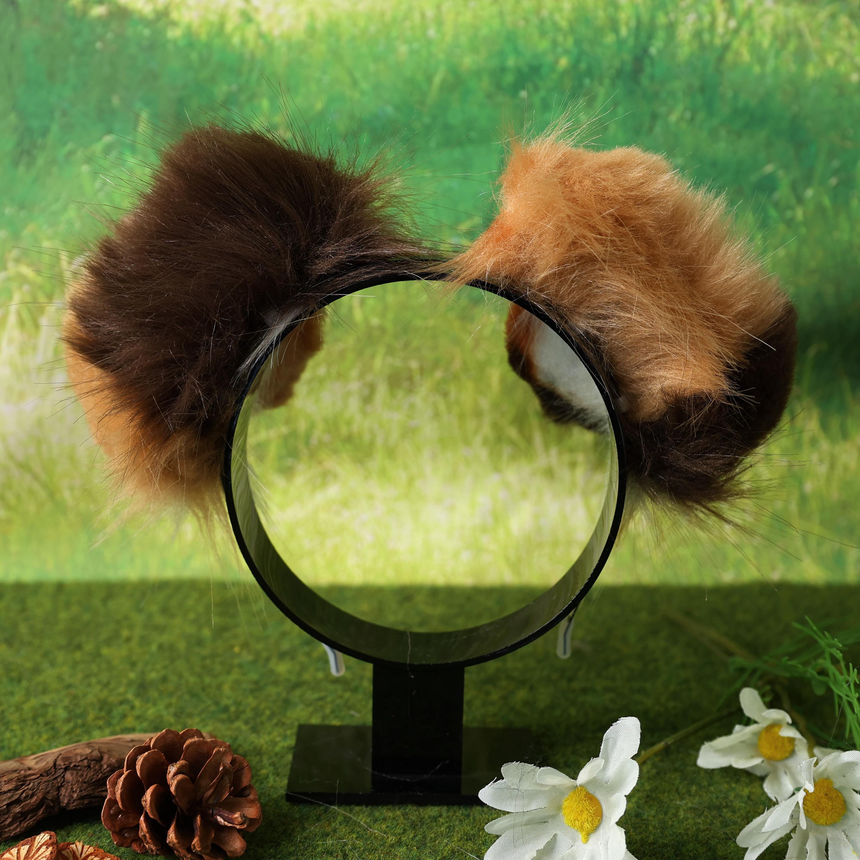 Brown White Spotty Puppy Ears and Tail Set, Faux Fur Dog Cosplay ...
