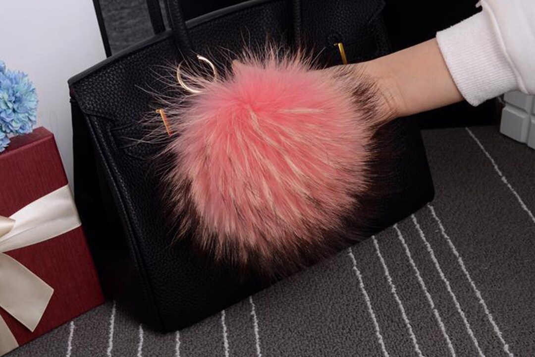Real Mink Fur Keychain Cartoon Keychain Cute Charm Pendant Real Fur Key ...
