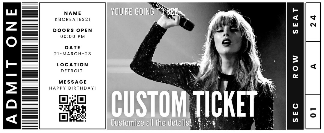 Commemorative Concert Ticket Custom - Etsy