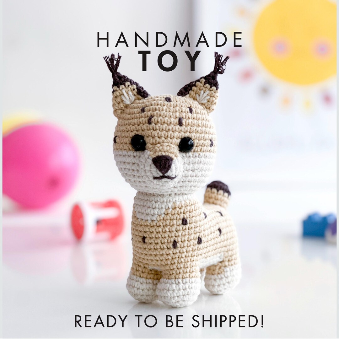 READY MADE - Crochet Lynx Lo Cheetah Amigurumi: Mini Handmade Soft Toy ...