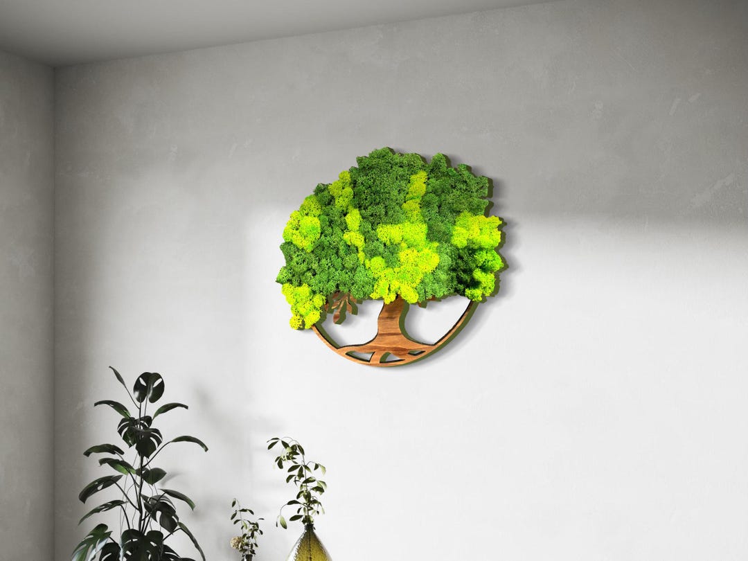 Moss Wall Art, Tree of Life. Small Moss Wall Art. Moss Wall. Preserved ...