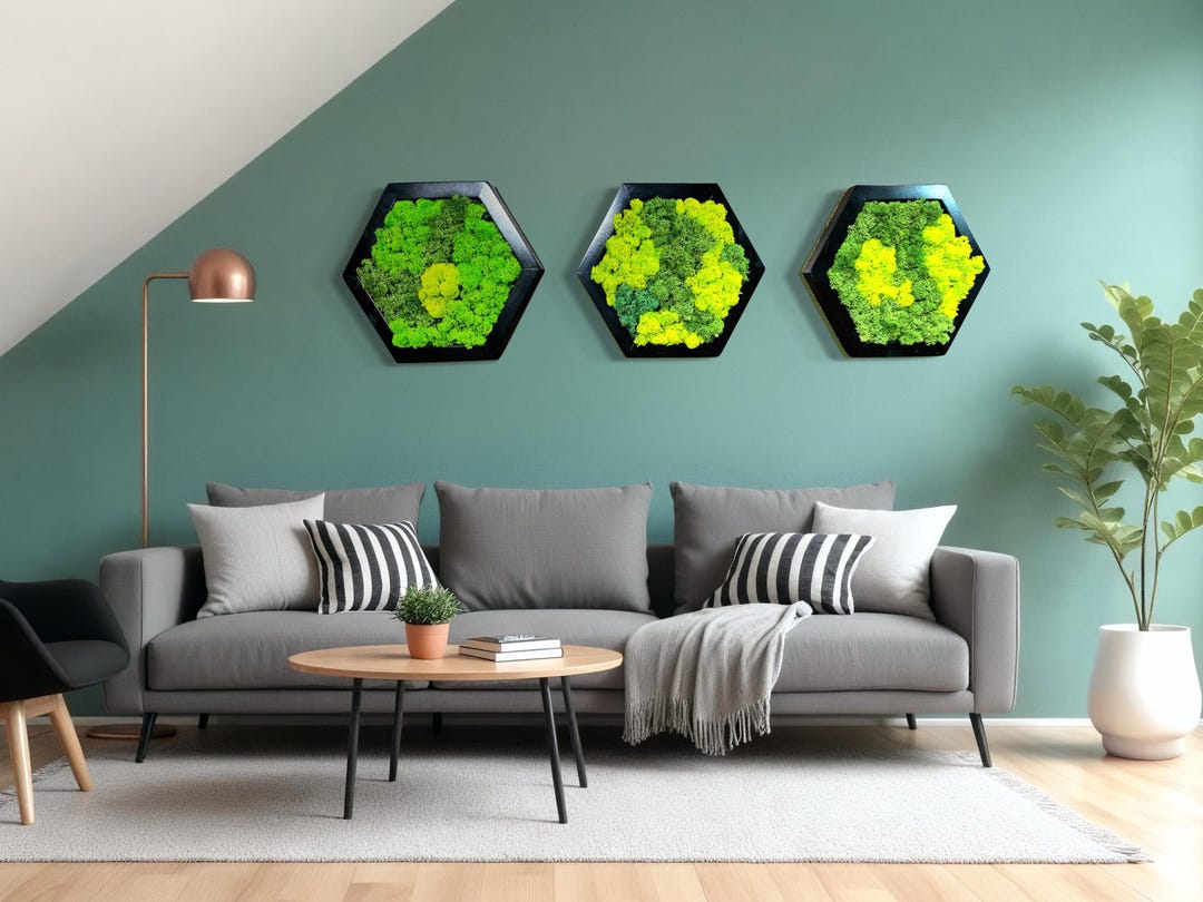 Moss Art Wall Decor, Wooden Moss Panel, Moss Wall Panels, Moss Wall Art ...