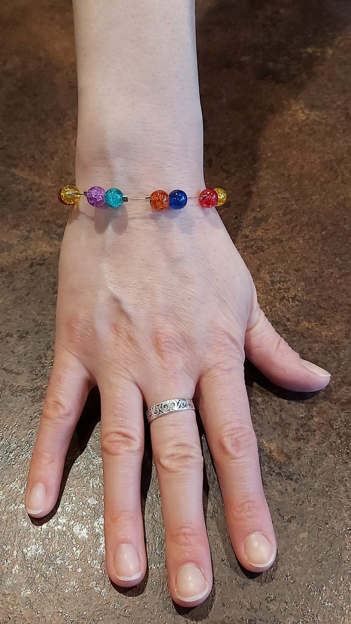 Bracelet, Rainbow Bracelet, Colourful Bracelet, Rainbow Bead Bracelet ...