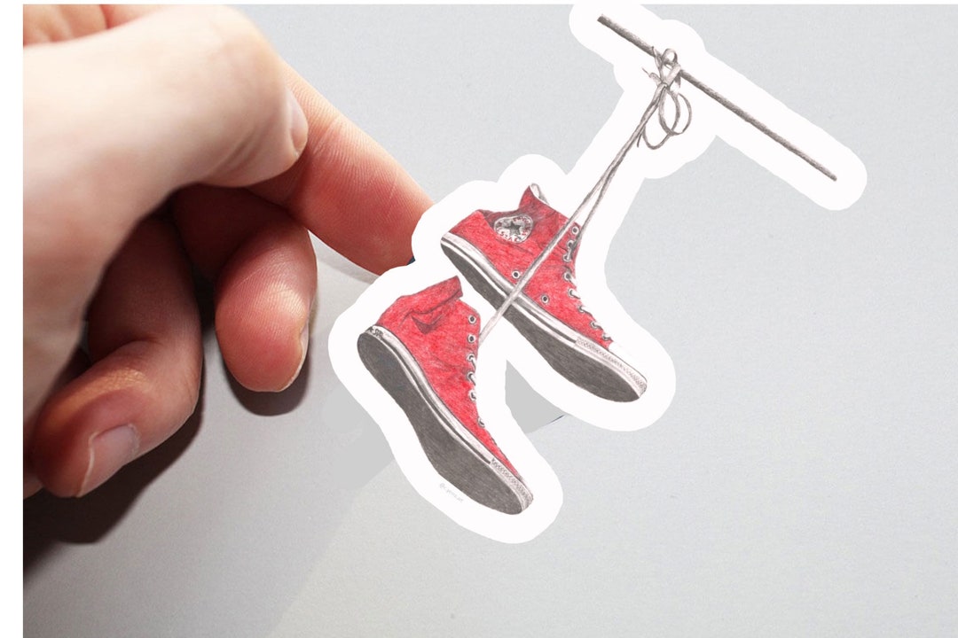 Red Converse Shoes Sticker - Etsy