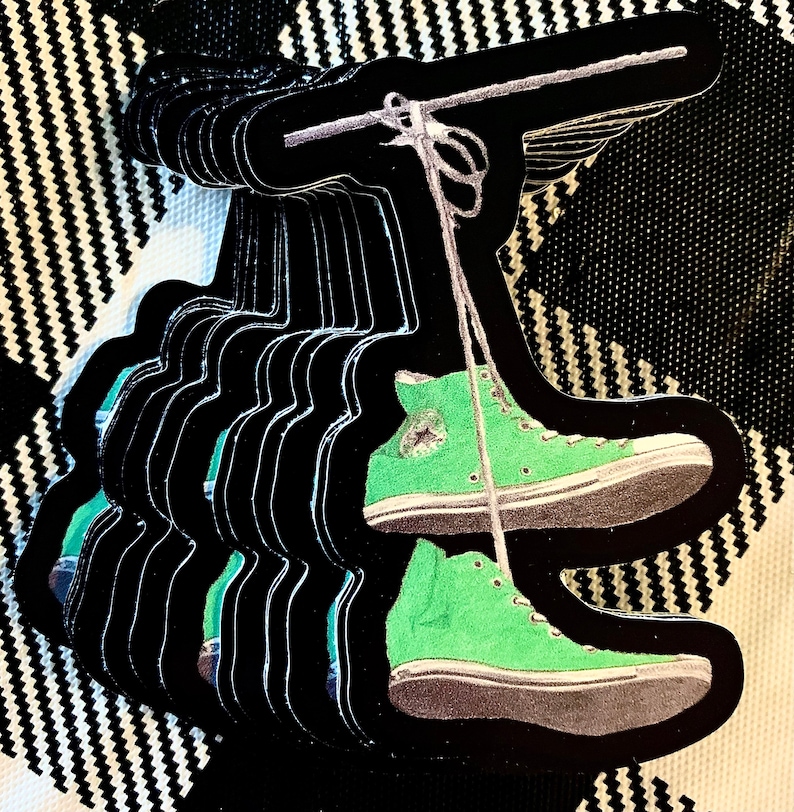 Green Converse Shoes Sticker - Etsy