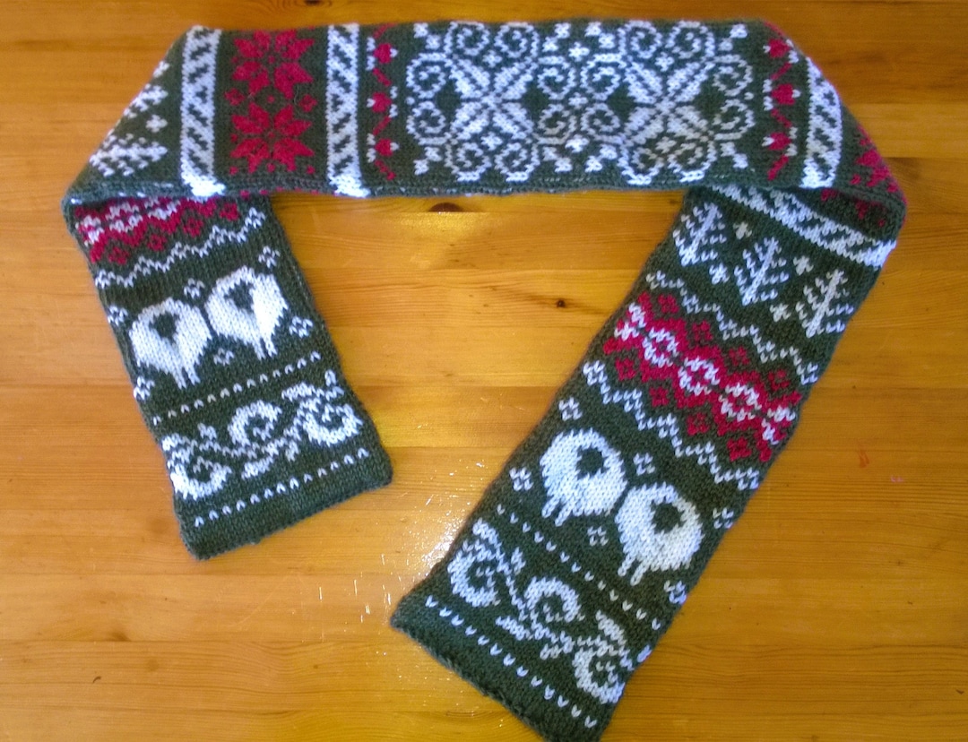 Sheeps Fair Isle Scarf Knitting Pattern – Instant PDF Download - Etsy