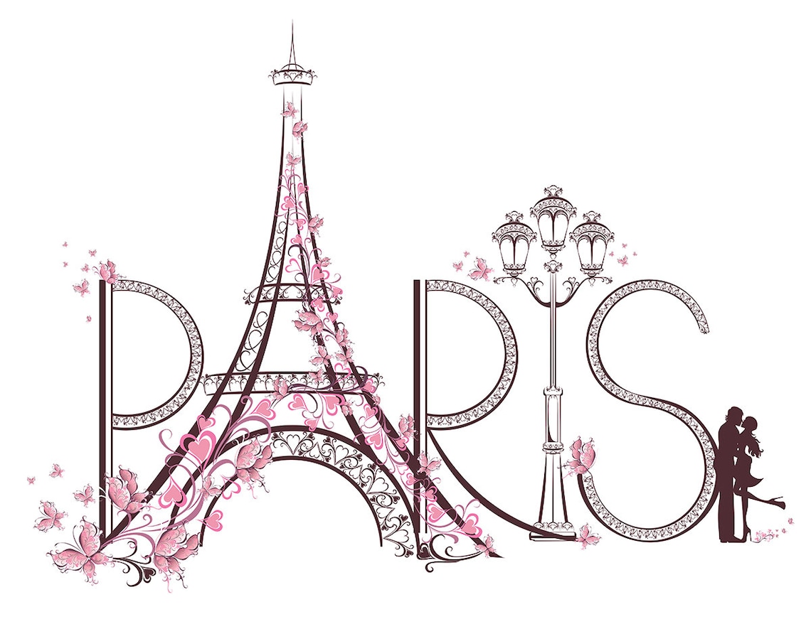 Paris Clipart Eiffel Tower Clipart Pink Paris Png Paris | Etsy