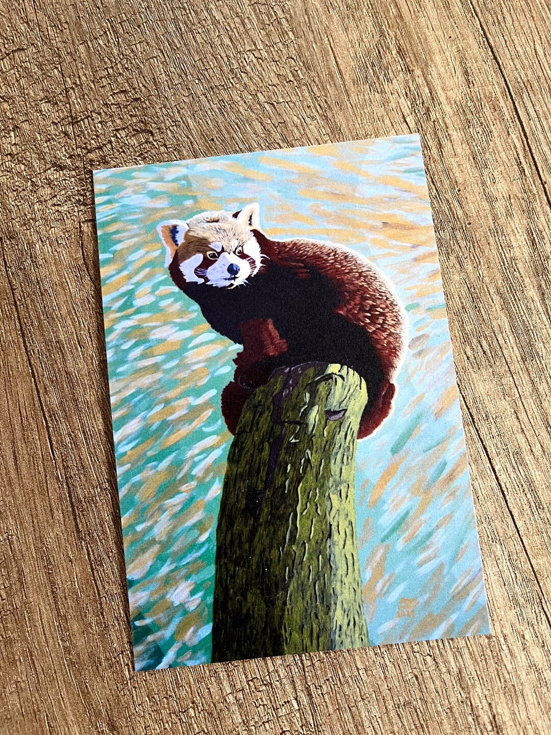 Red Panda Postcard, Wildlife Card, Artist's Greeting Card, Beautiful ...