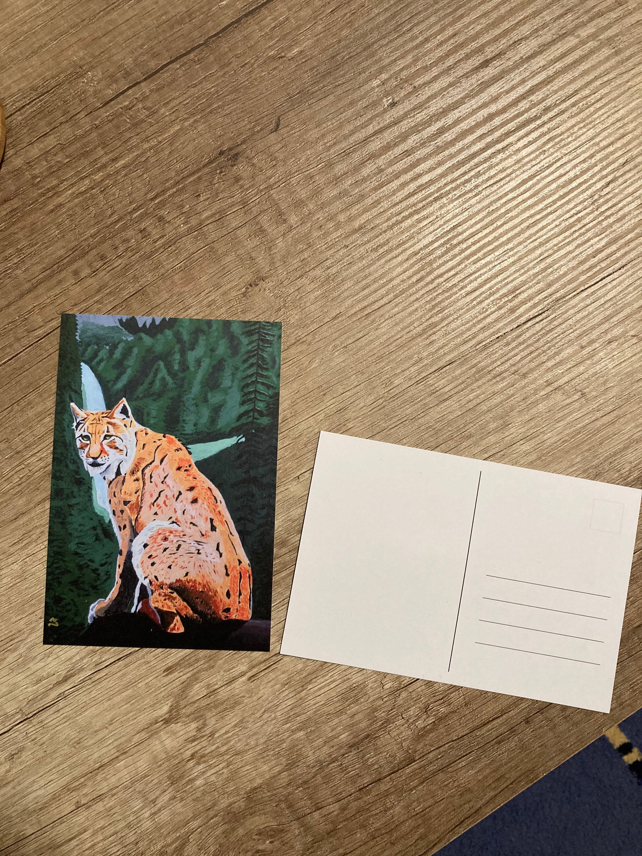 Postcard Lynx, Wild Animal Card, Greeting Card From Artist's Hand - Etsy