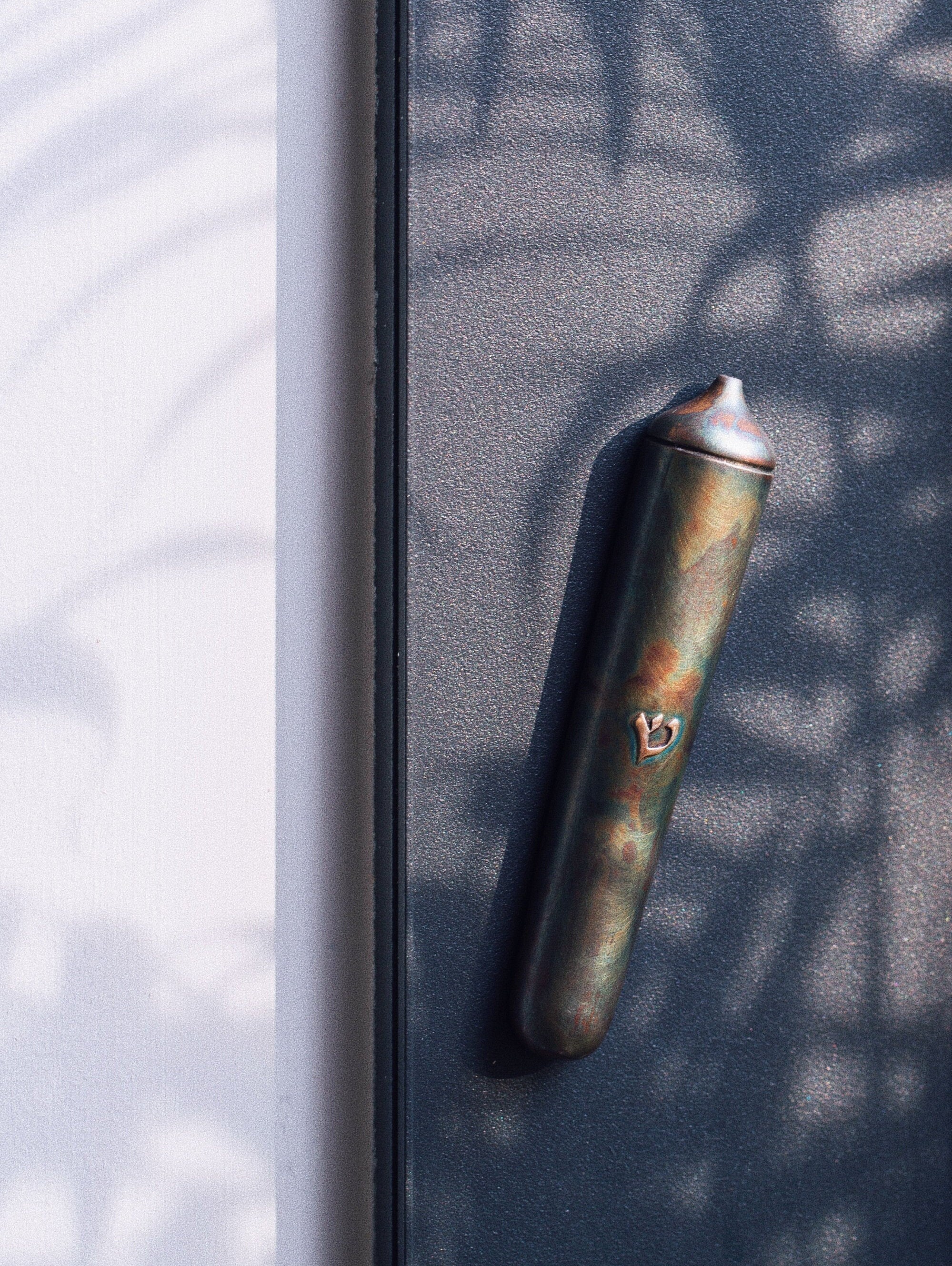 Patinated, silver plated Mezuzah Case | mgmforex.com