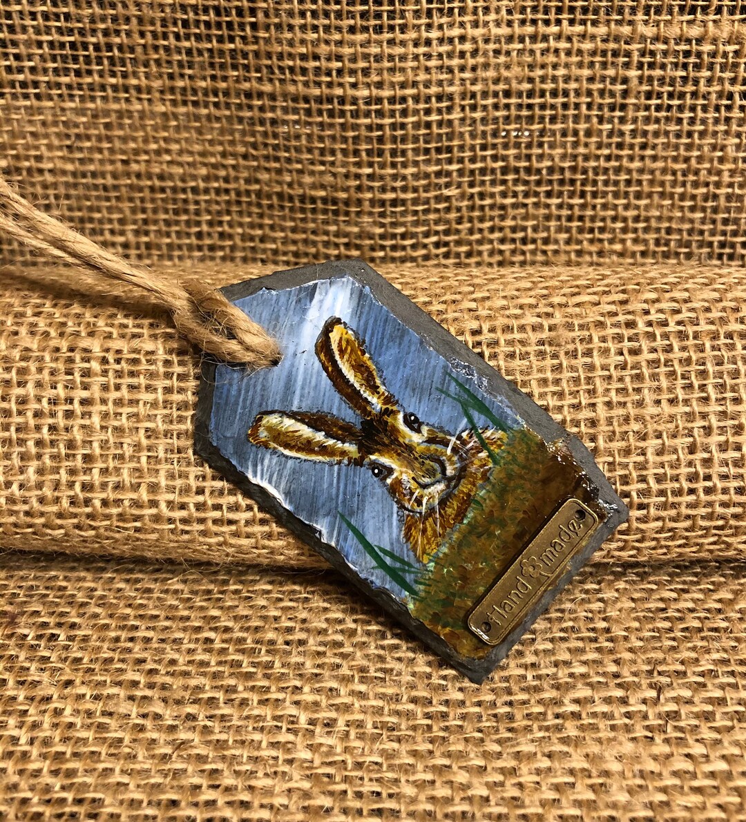 Wee Rabbit Hand Painted Slate. - Etsy UK