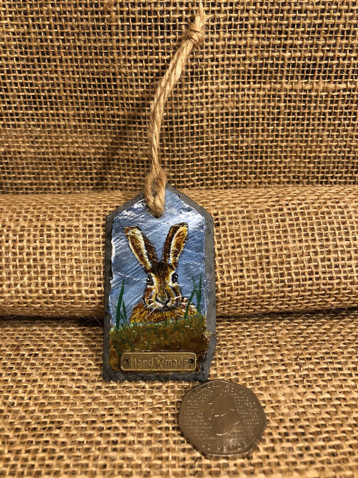 Wee Rabbit Hand Painted Slate. - Etsy UK