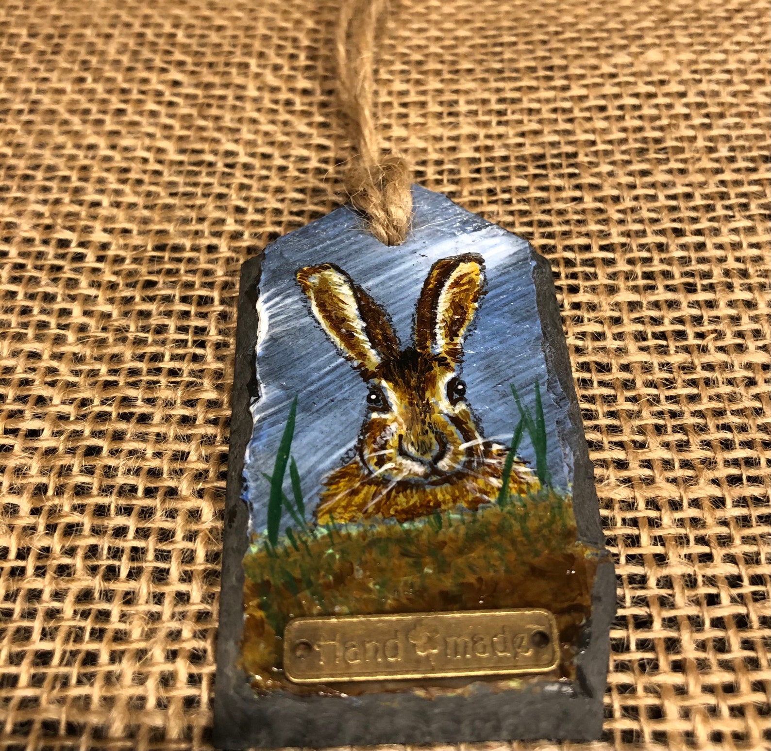 Wee Rabbit Hand Painted Slate. - Etsy UK