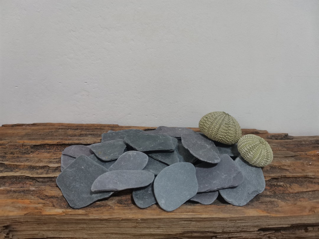 Sea Slate, Natural Beach Slate 25 Piece Sets, Bigger Sized Pieces of ...