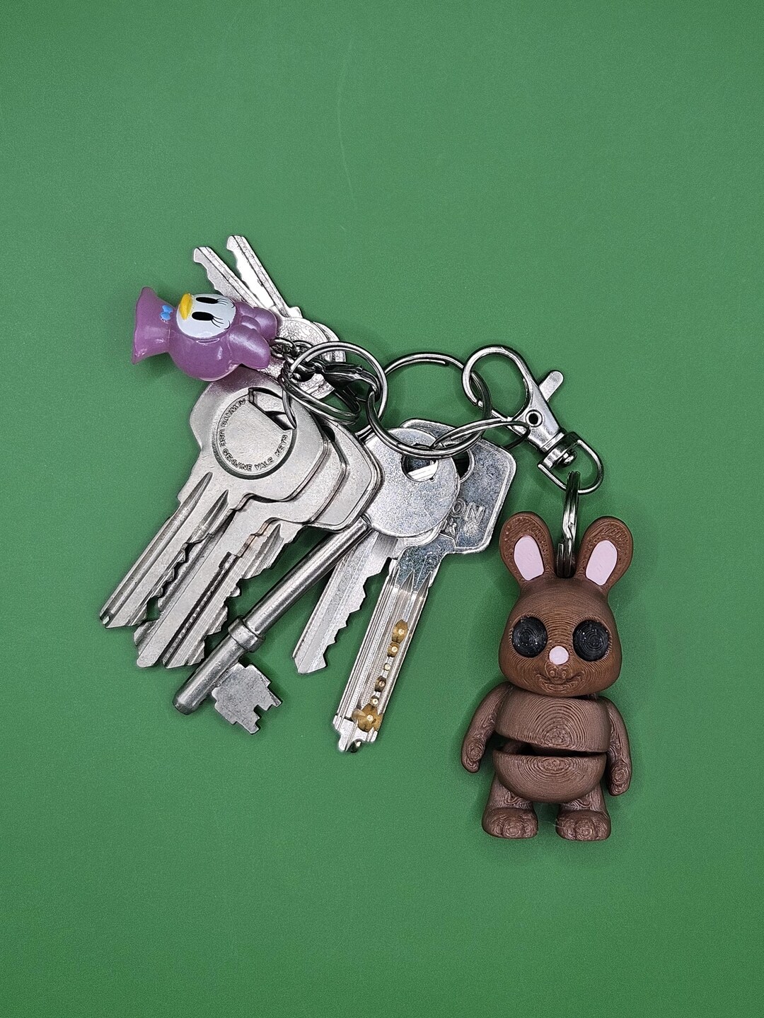 3D Printed Articulated Easter Bunny Keyring- Flexi Animal Keyring ...