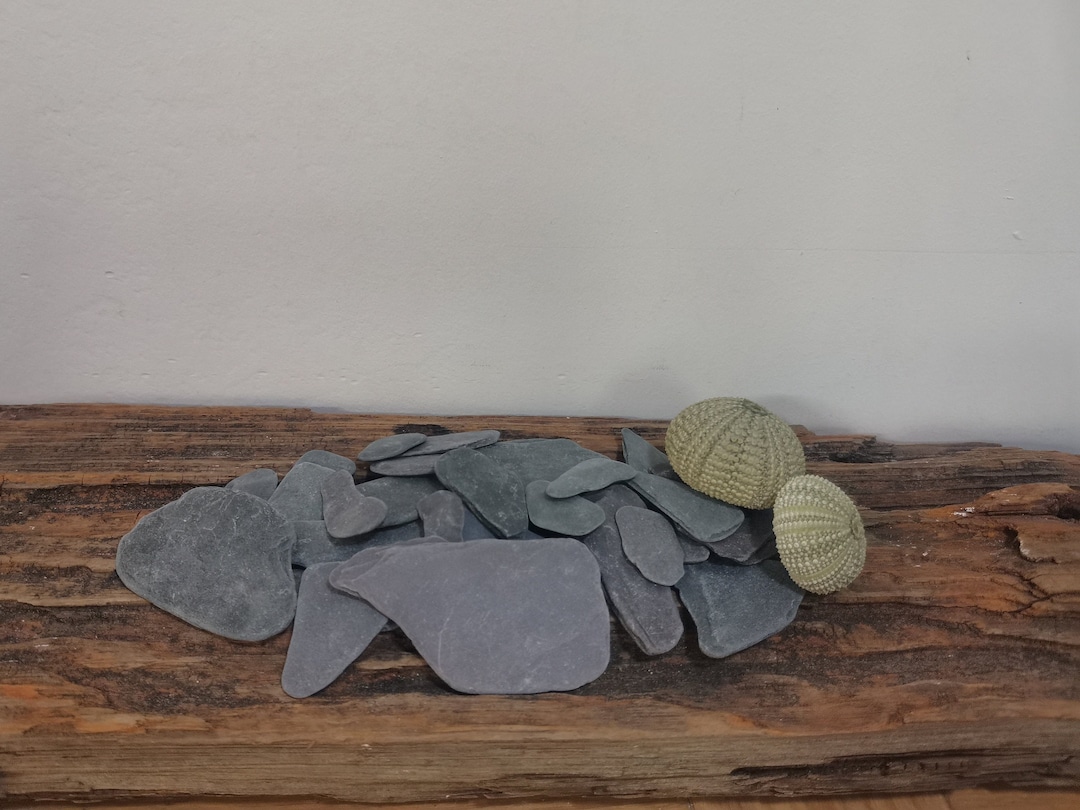 Sea Slate, Natural Beach Slate 25 Piece Sets, Mixed Size Sea Slate - Etsy