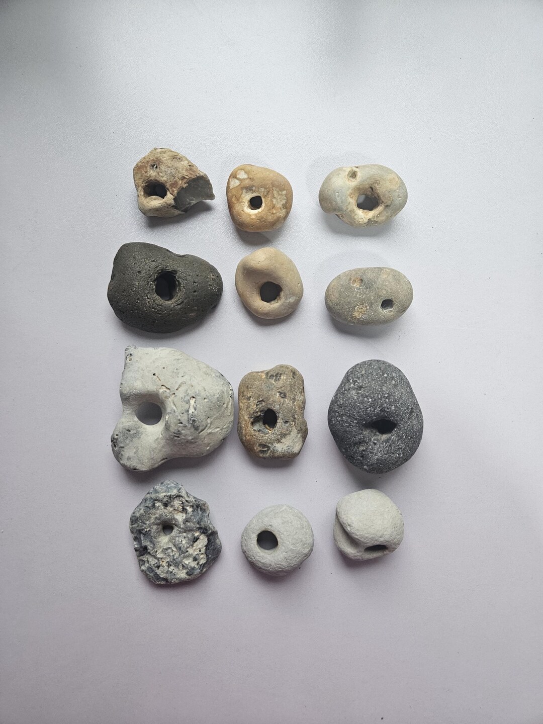 Large Lucky Hag Stones, Large Witch Stones 12 Piece Set, English Hag ...