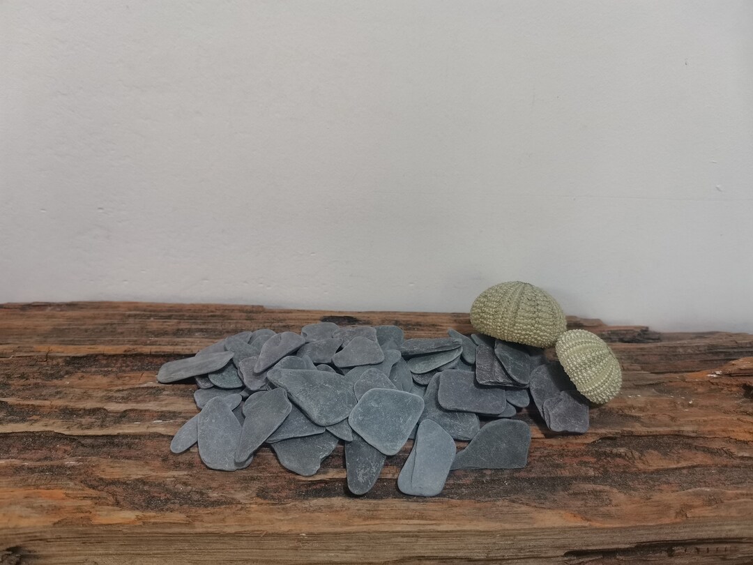 Sea Slate, Natural Beach Slate 25 Piece Sets, Small Sized Pieces of Sea ...