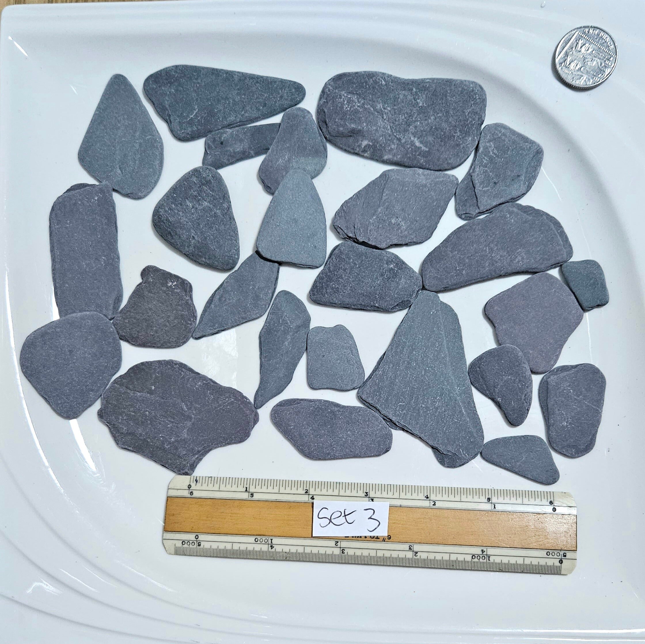 Sea Slate, Natural Beach Slate 25 Piece Sets, Mixed Size Sea Slate - Etsy