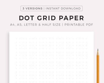 Blank & Dot Grid Paper Printable A4/a5/letter/half Size | Etsy