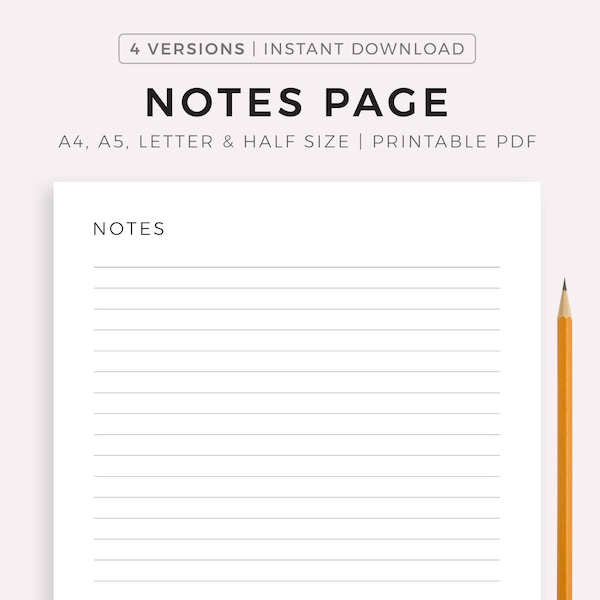 Printable Notes - Etsy
