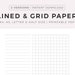 Lined & Grid Paper Printable, A4/a5/letter/half Size, Instant Download ...
