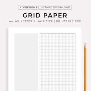 Printable Grid Paper, A4/a5/letter/half Size, Instant Download PDF - Etsy