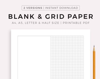 Blank & Dot Grid Paper Printable A4/a5/letter/half Size | Etsy