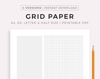 Lined & Grid Paper Printable A4/a5/letter/half Size Instant | Etsy